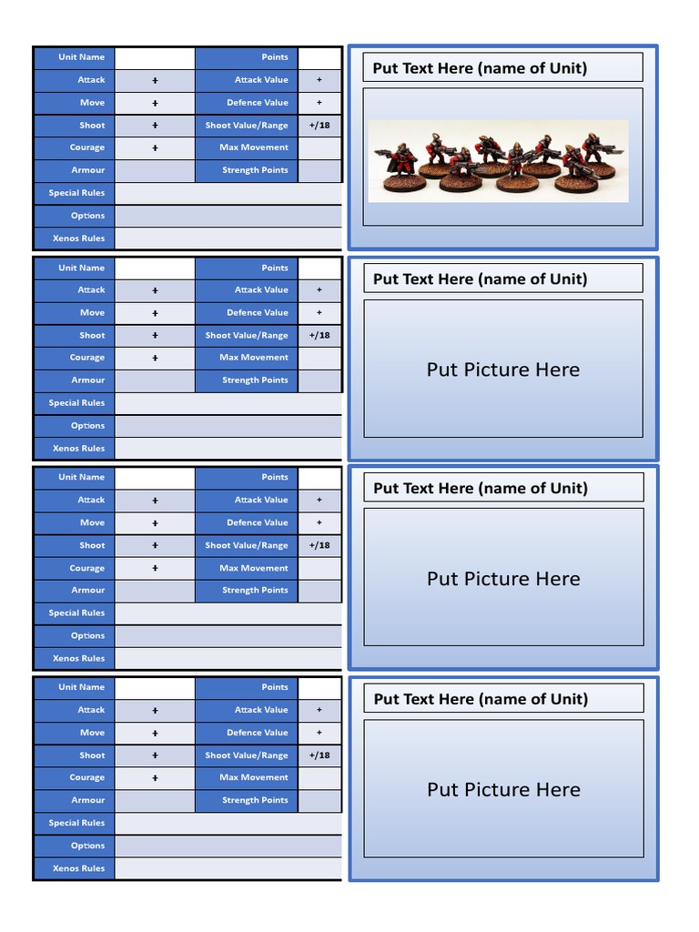 Xenos Rampant Unit Sheet For Cards | PDF | Warfare | Military