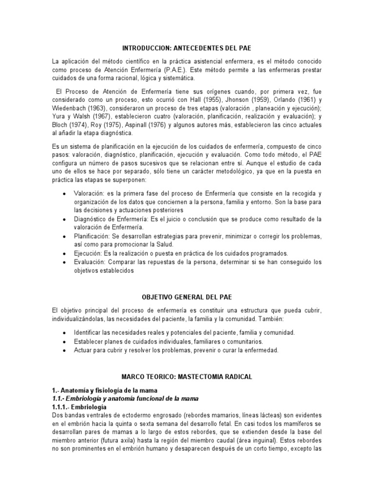 Pae Mastectomia Radical | PDF | Cáncer de mama | Cáncer