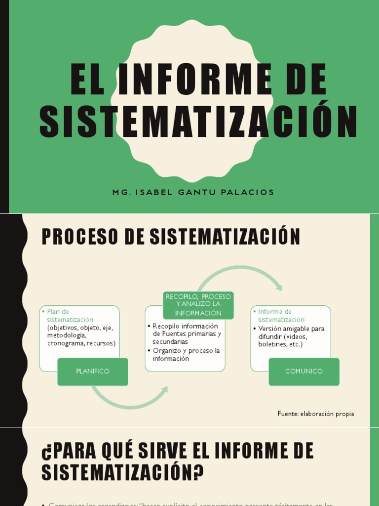 El Informe de Sistematización | PDF | Cognición | Ciencia cognitiva