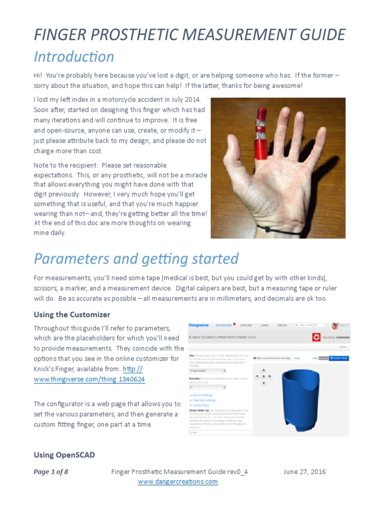 Finger Prosthetic Guide for Users | PDF | Finger | Hand