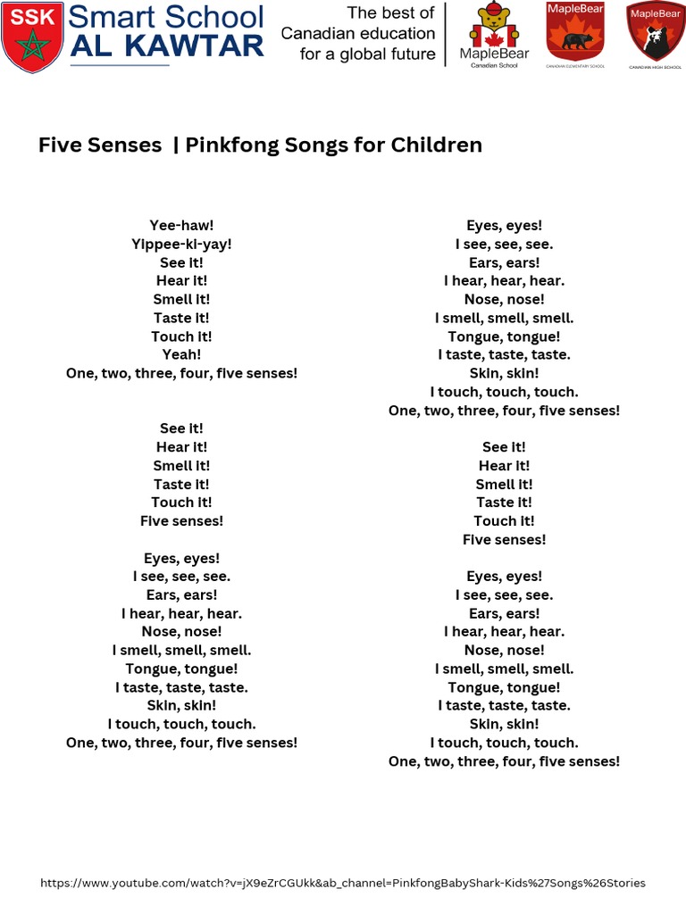 Good Morning Song For Kids | PDF | Senses | Human Head And Neck