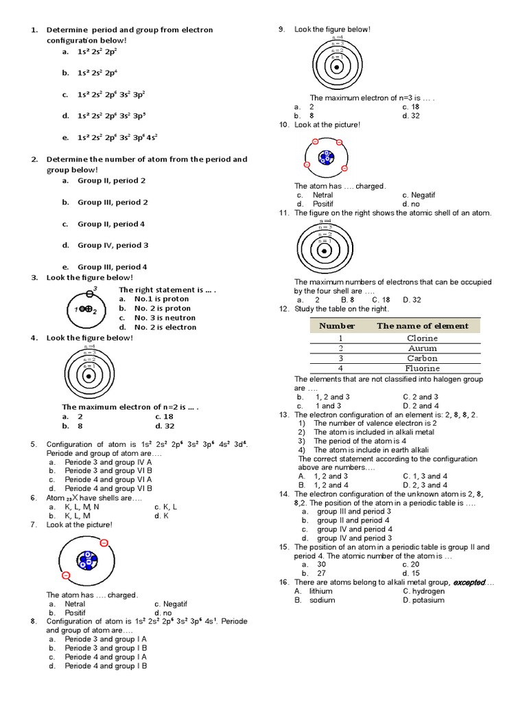 Electron Configuration Practice Quiz | PDF | Electron Configuration | Atoms