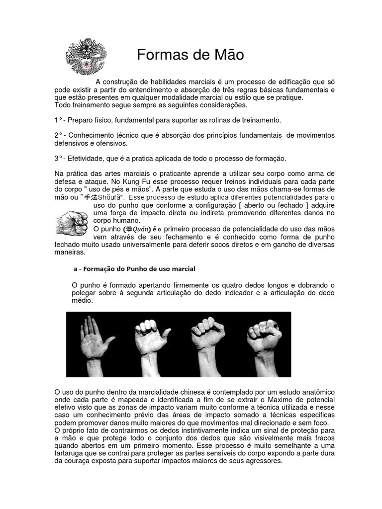 02 - Formas de Mão - OK | PDF | Artes marciais chinesas