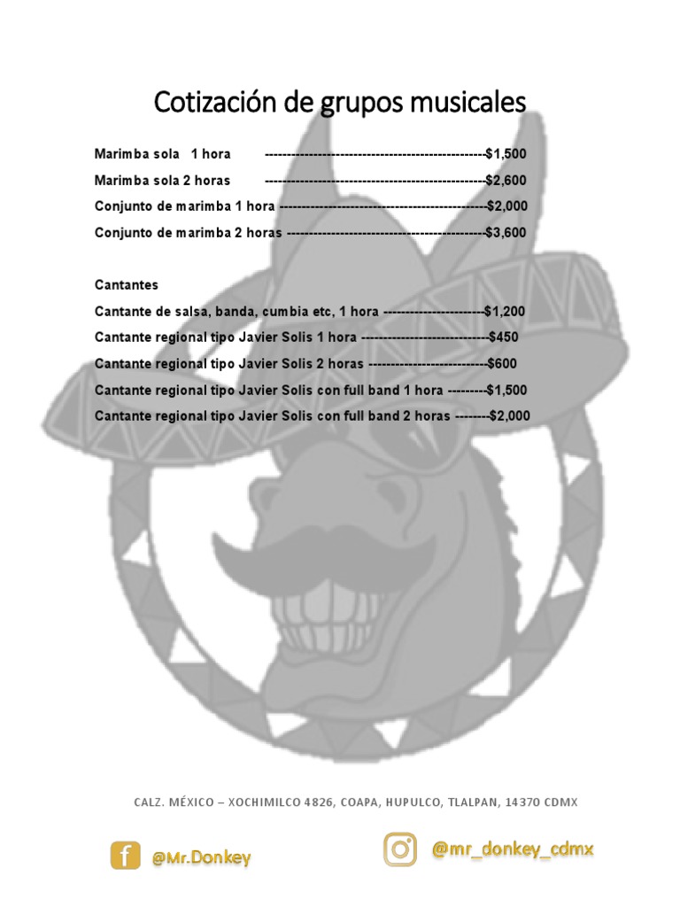Cotizacion Grupos Musicales | PDF
