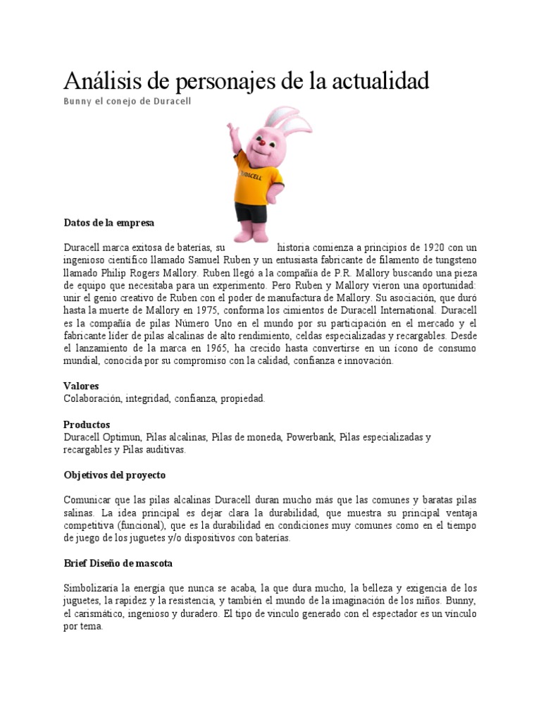 Análisis de Personajes de La Actualidad | PDF | Marca