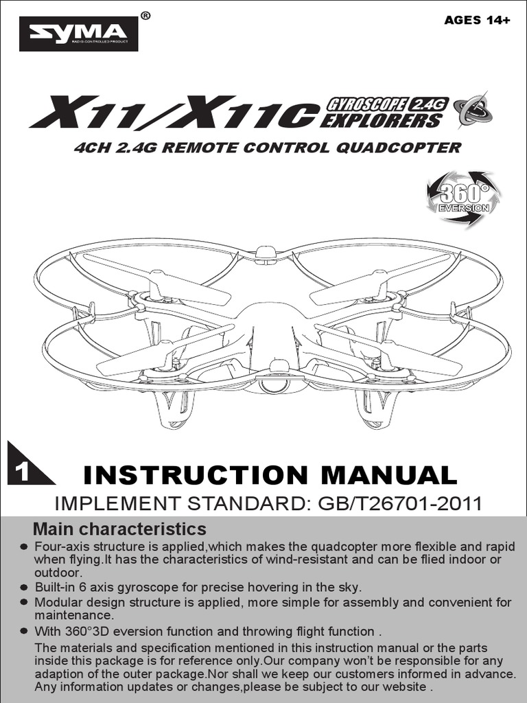 Syma X11 Manual | PDF | Battery Charger | Helicopter