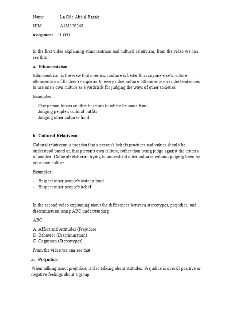 Assignment 1 CCU - La Ode Abdul Razak (A1M220048) | PDF