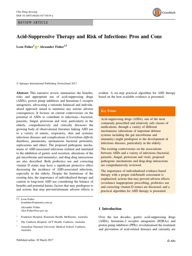 Acid-Suppressive Therapy and Risk of Infections: Pros and Cons | PDF ...