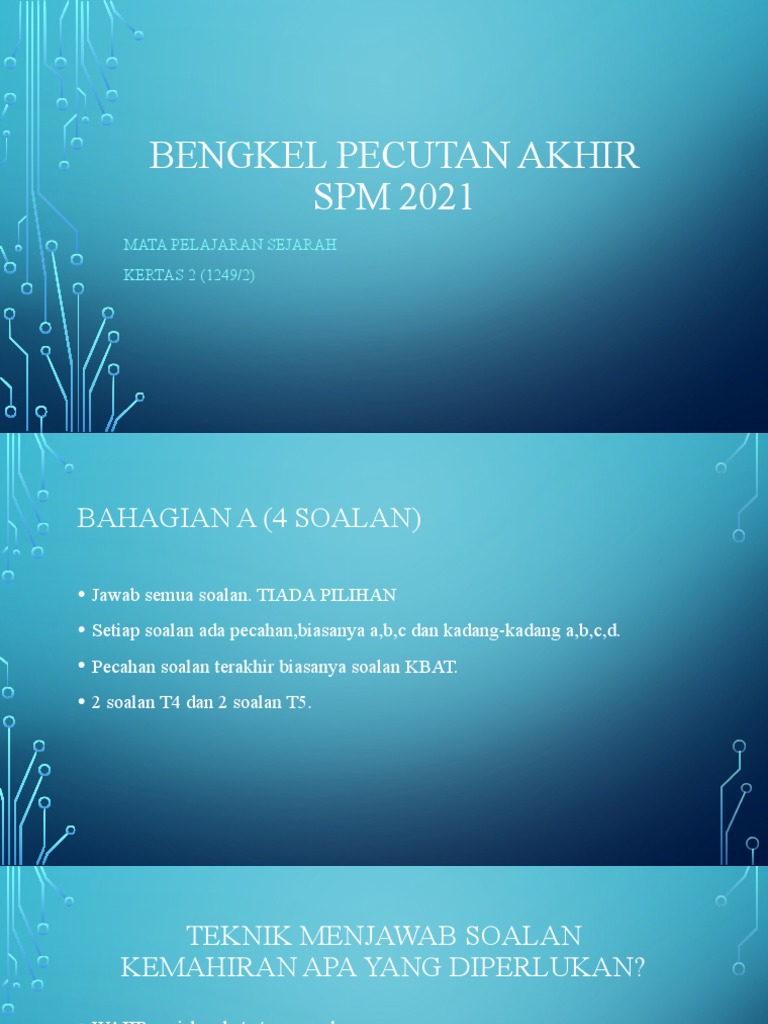 Bengkel Pecutan Akhir SPM 2021 | PDF