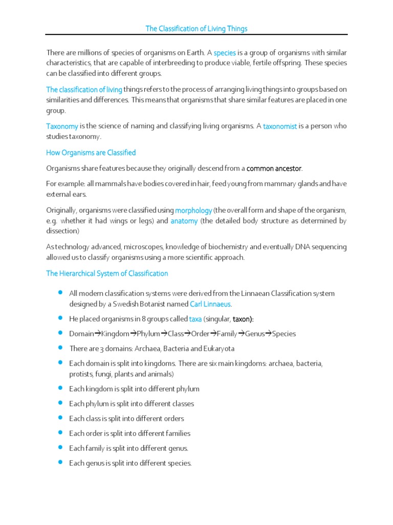 Introduction To Classification | PDF | Taxonomy (Biology) | Archaea