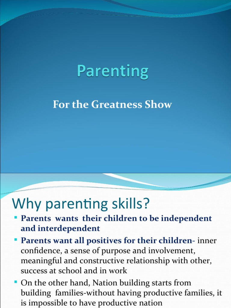 Parenting Skills | PDF | Self Esteem | Psychology