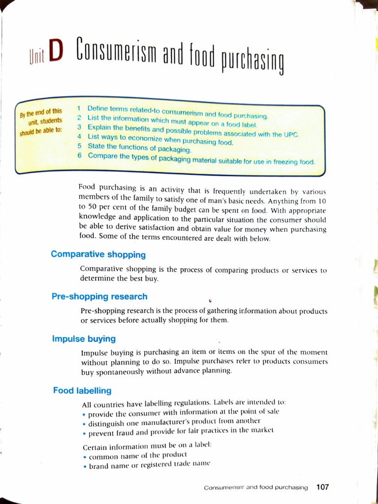 Consumerism and Food Purchasing | PDF | Foods | Nutrition Facts Label
