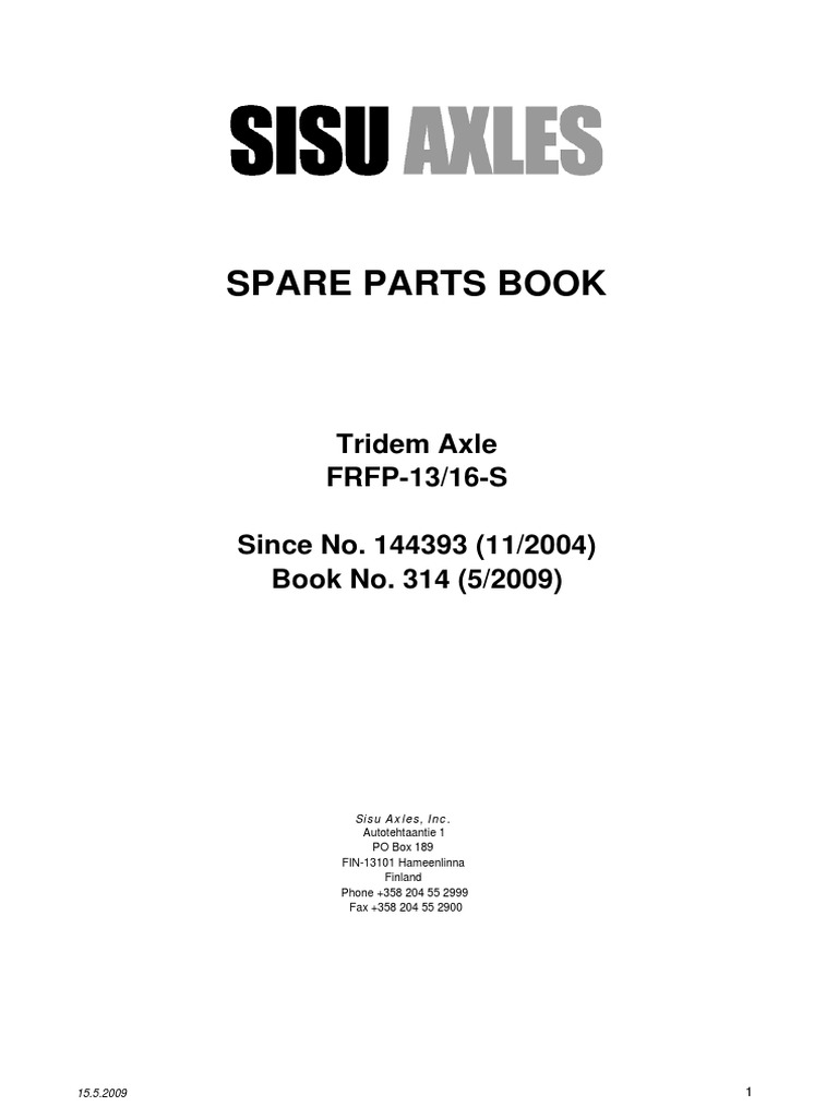 FRFP13 16S SPB314 | PDF | Axle | Gear