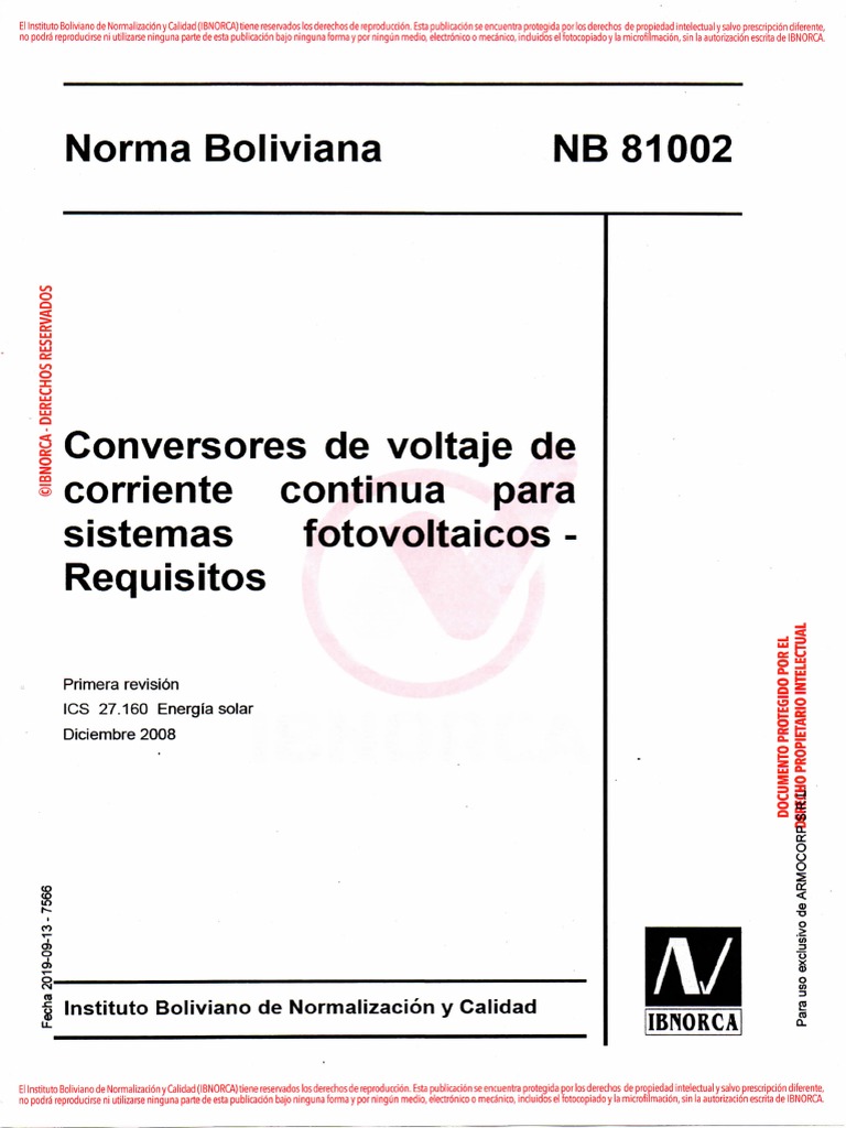 NB 81002 Conversores de Voltaje de Corriente Continua para Sistemas ...