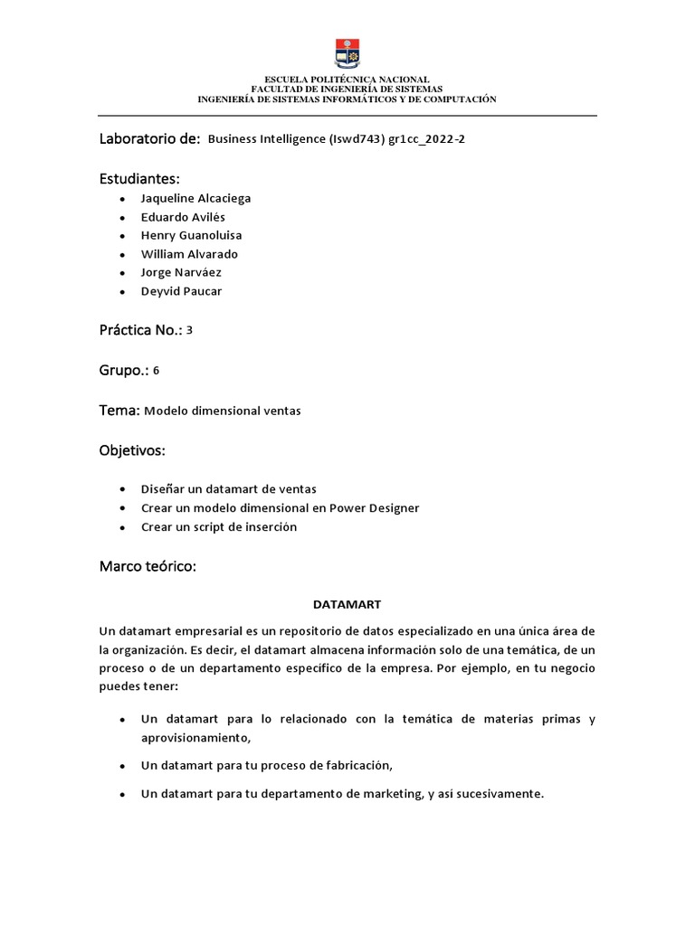 Modelo Dimensional de Ventas en BI | PDF | Almacén de datos | Informática