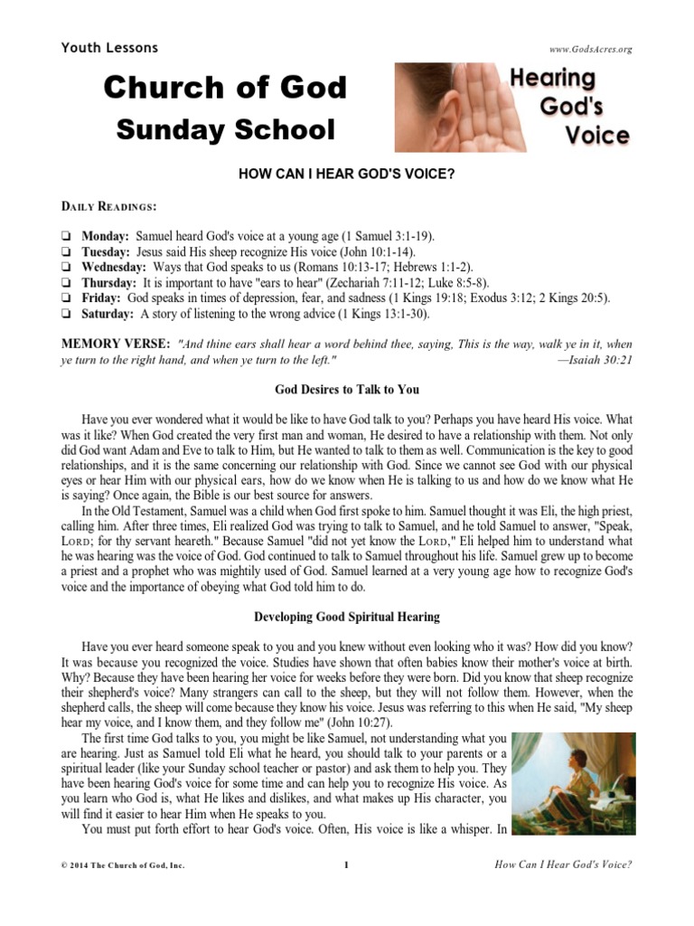 Lesson 23 - How Can I Hear God's Voice | PDF | Samuel | Jesus