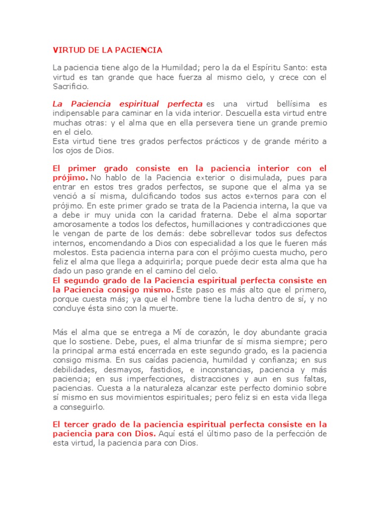 La Importancia de la Paciencia Espiritual | PDF | Alma | Paciencia