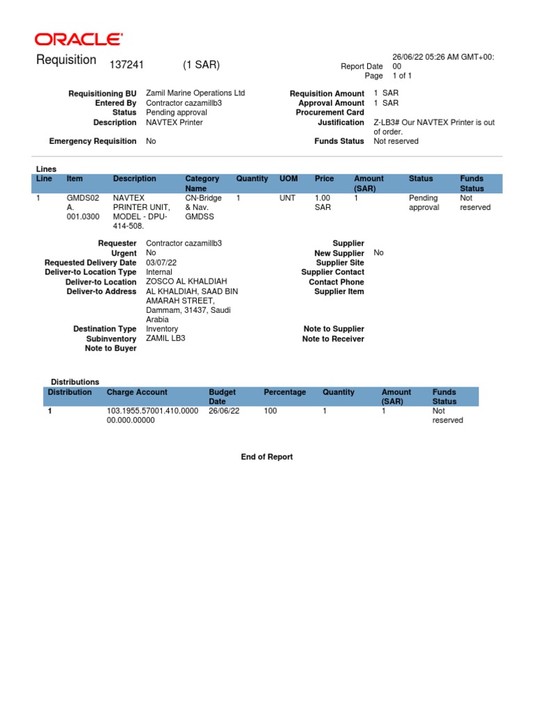 PR# 137241 Navtex Printer | PDF | Procurement | Economies