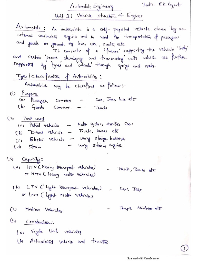 Automobile Unit 1 and 2 | PDF
