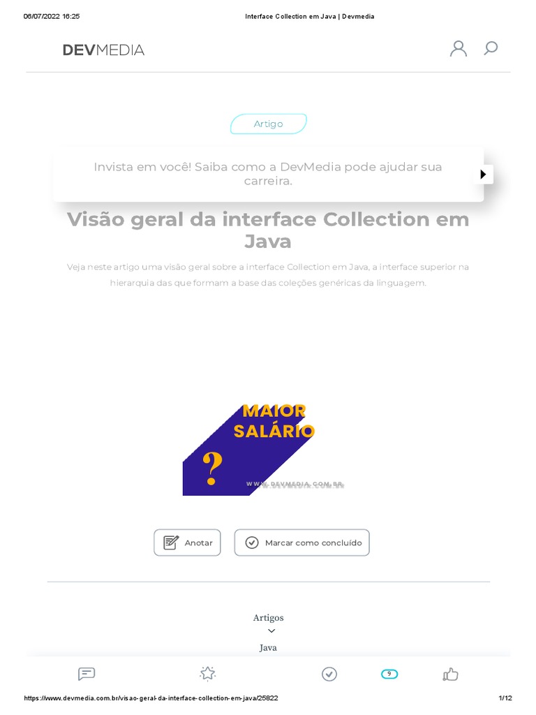Interface Collection em Java - Devmedia | Download grátis PDF | Java ...