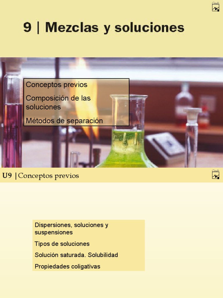 09 Mezclas y Soluciones | PDF | Concentración | Mezcla