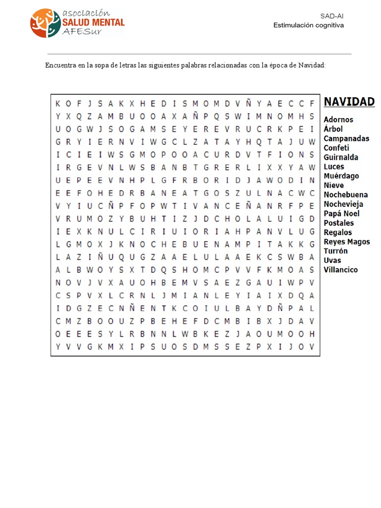 Sopa de Letras Navideña | PDF