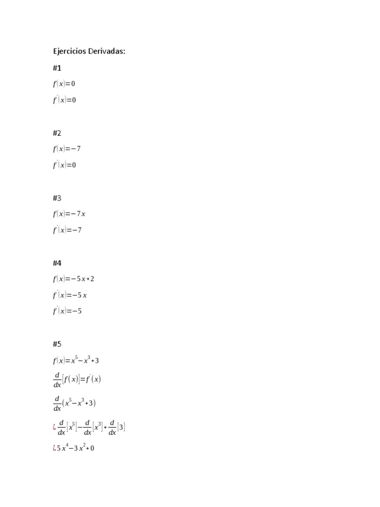 Ejercicios Derivadas Modulo I | PDF