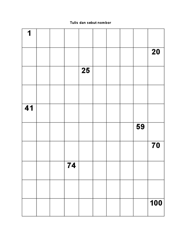 Tulis Dan Sebut Nombor | PDF