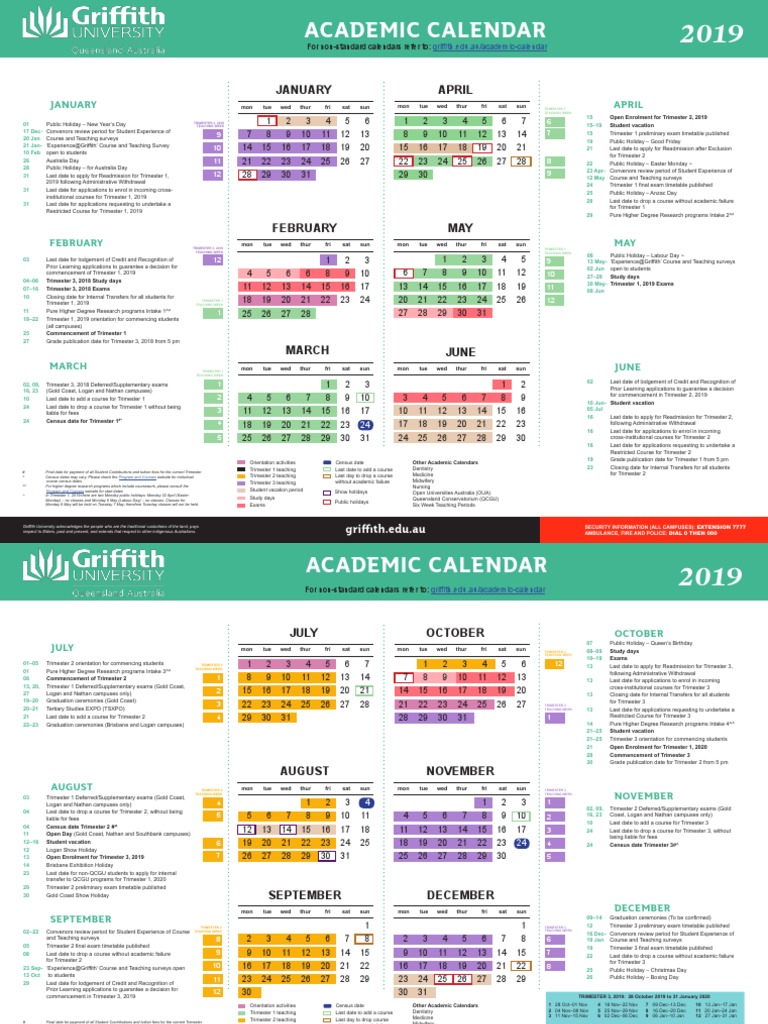 2019 Academic Calendar | PDF | Academic Term | Postgraduate Education