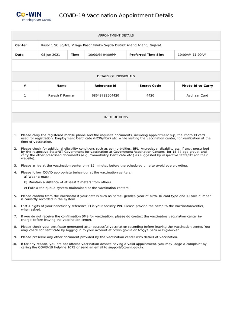 Appointment Slip | PDF | Identity Document | Access Control Appointment Slip | PDF | Identity Document | Access Control