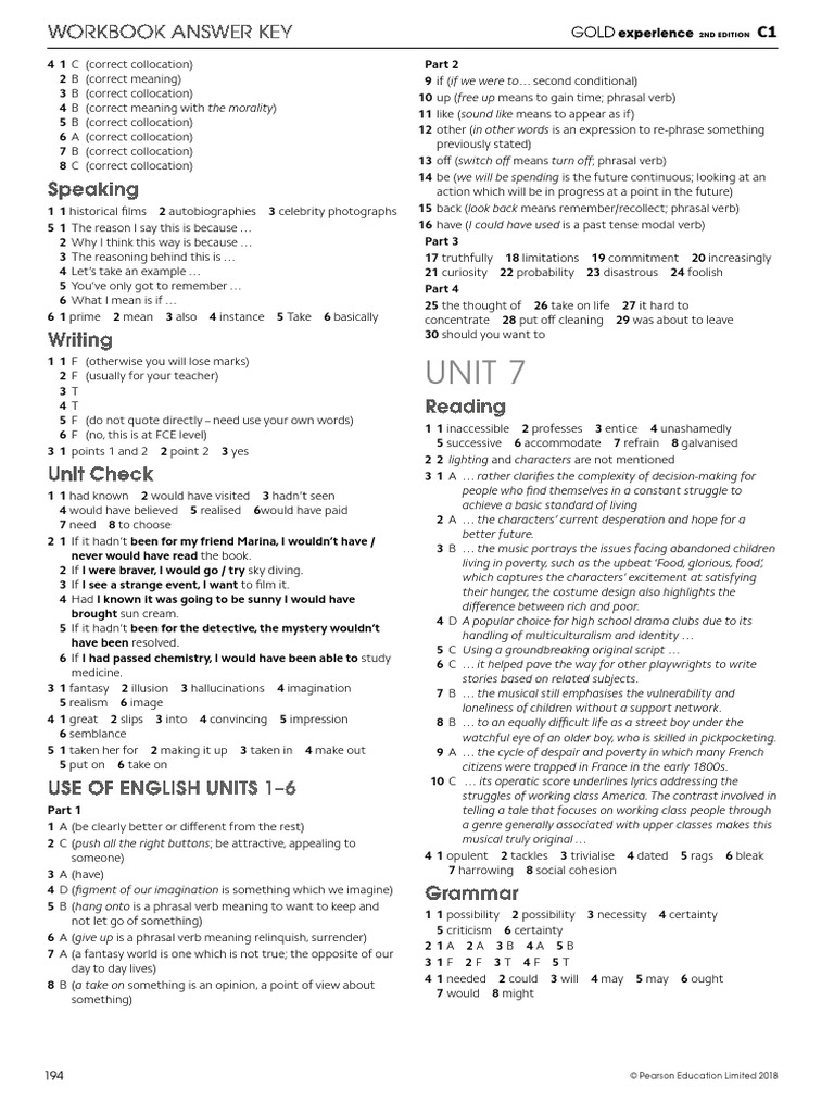 Gold Exp C1 WB Answer Key (1) - 12-14 | PDF | Counterfeit | Reason