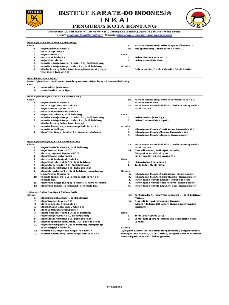 Kyu 1 Karate Exam Requirements | PDF | Language Arts & Discipline ...