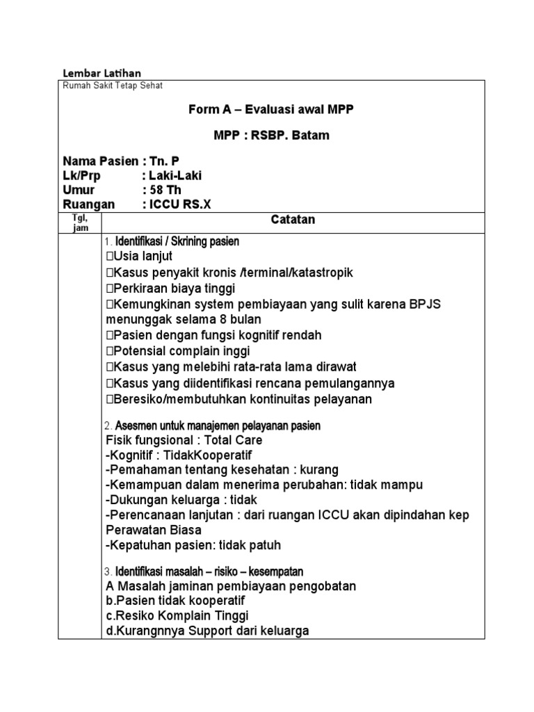 Lembar Latihan Form A - MPP - Latihan | PDF