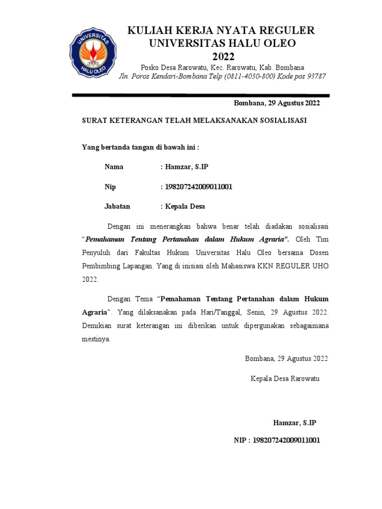 Surat Sosialisasi | PDF