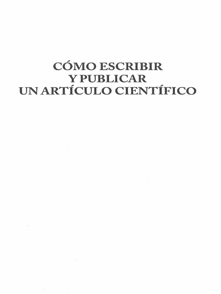 Juana M González 2016 Como Escribir Y Publicar Un Articulo