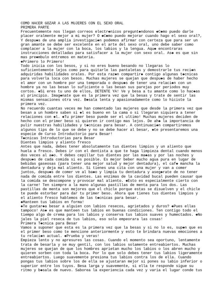 Sexo Oral - Manual para Besar y Hacer Sexo Oral, Tecnicas y Posiciones (Ilustrado) | PDF ...