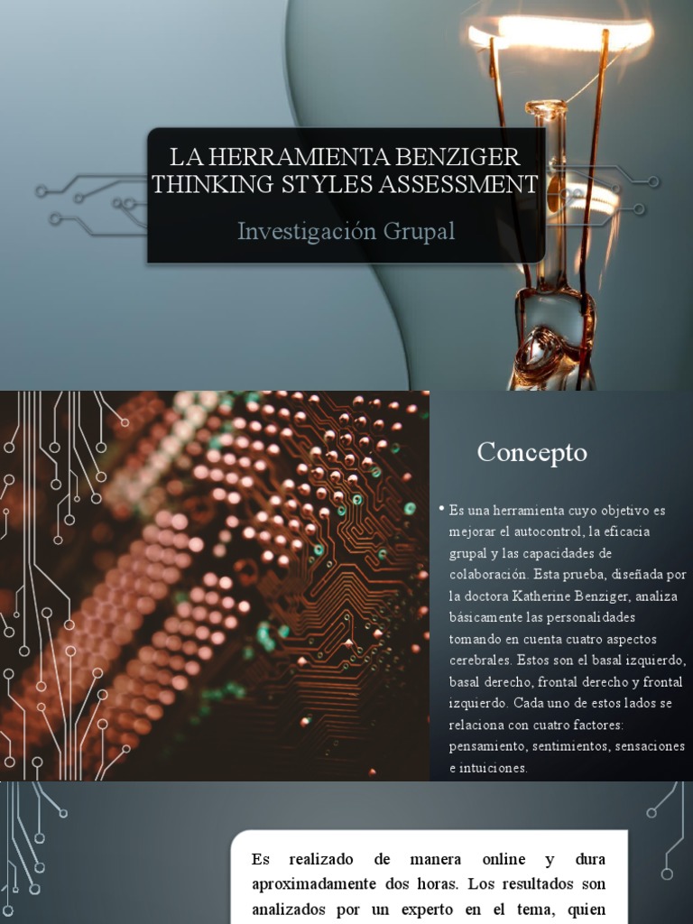 La Herramienta Benziger Thinking Styles Assessment TRA GRUPAL | PDF