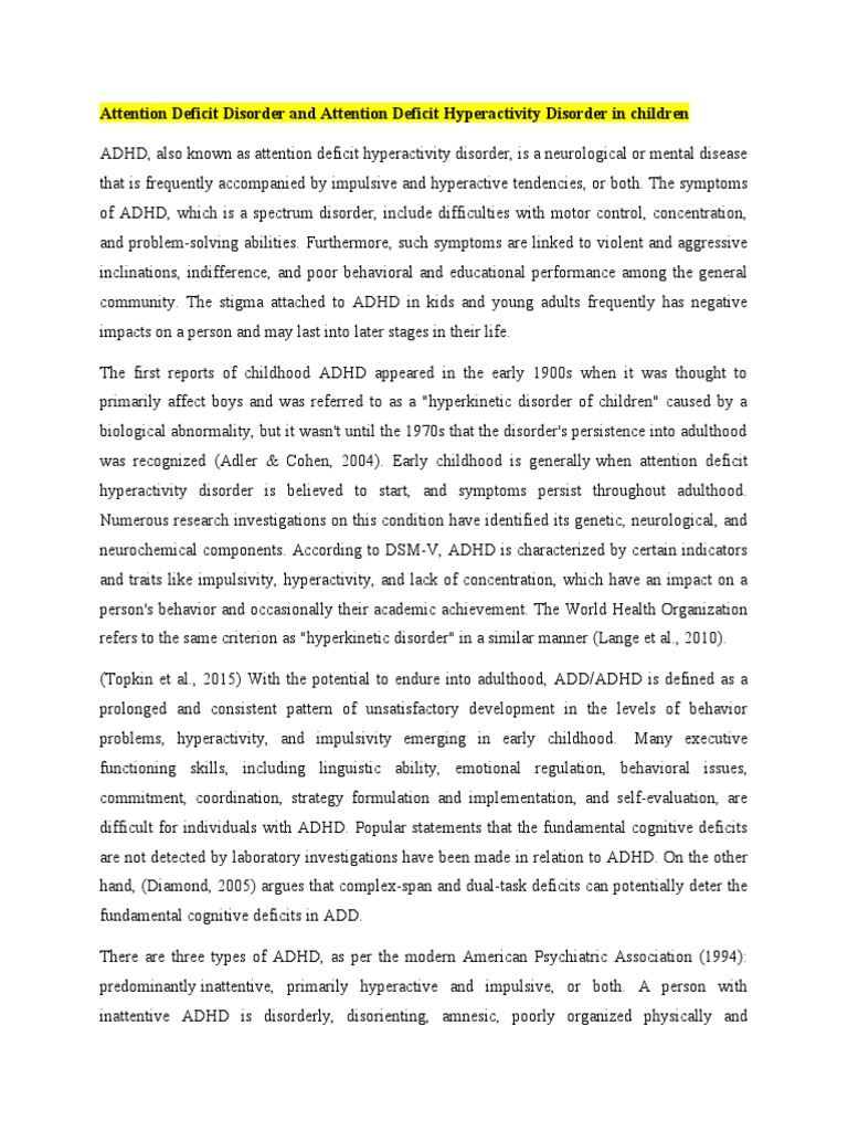 Understanding Attention Deficit Hyperactivity Disorder: Causes ...