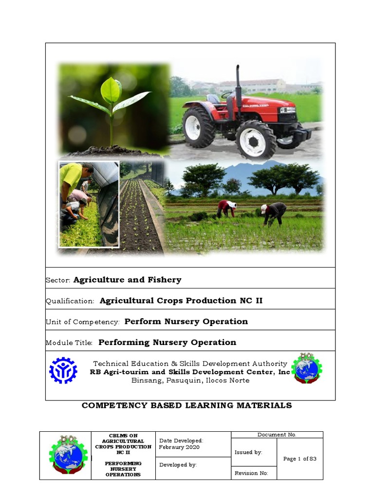 Coc1 Perform Nursery Operations | PDF | Plant Nursery | Tractor