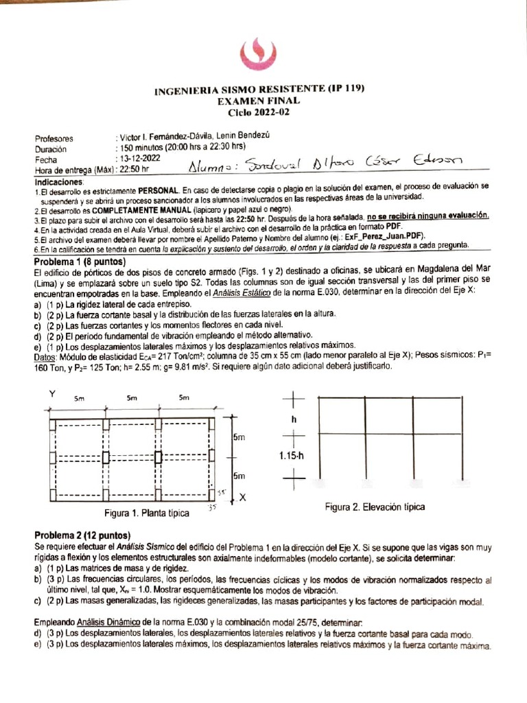 ExF Sandoval Cesar | Descargar gratis PDF | Doblar | Mecanica clasica