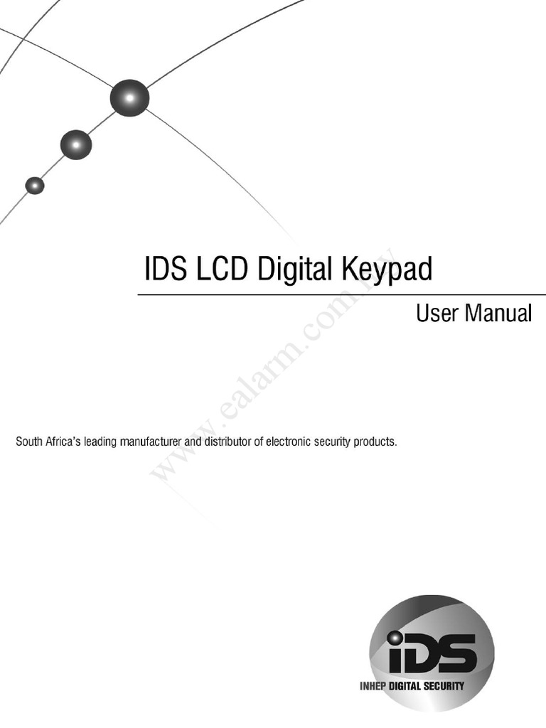 User Manual IDS LCD Alarm Keypad | PDF | Menu (Computing) | Cursor ...