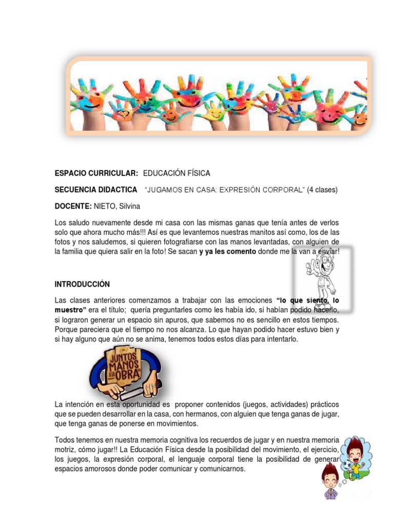 Nivel Inicial Secuencia Educacion Fisica 2 | PDF | Educación Física