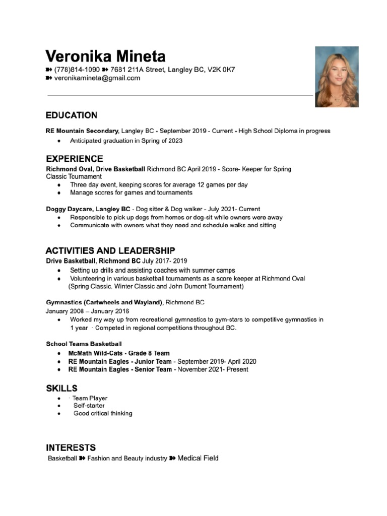 Veronika Mineta - Resume | PDF