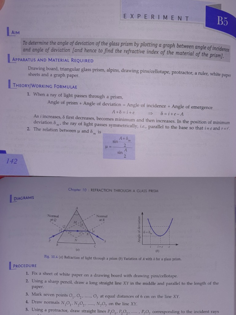 Angle of Deviation in Glass Prism | PDF | Refraction | Angle