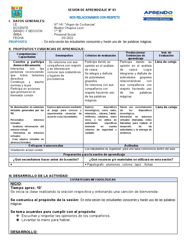 Sesion 3 P.S | PDF | Aprendizaje | Informática