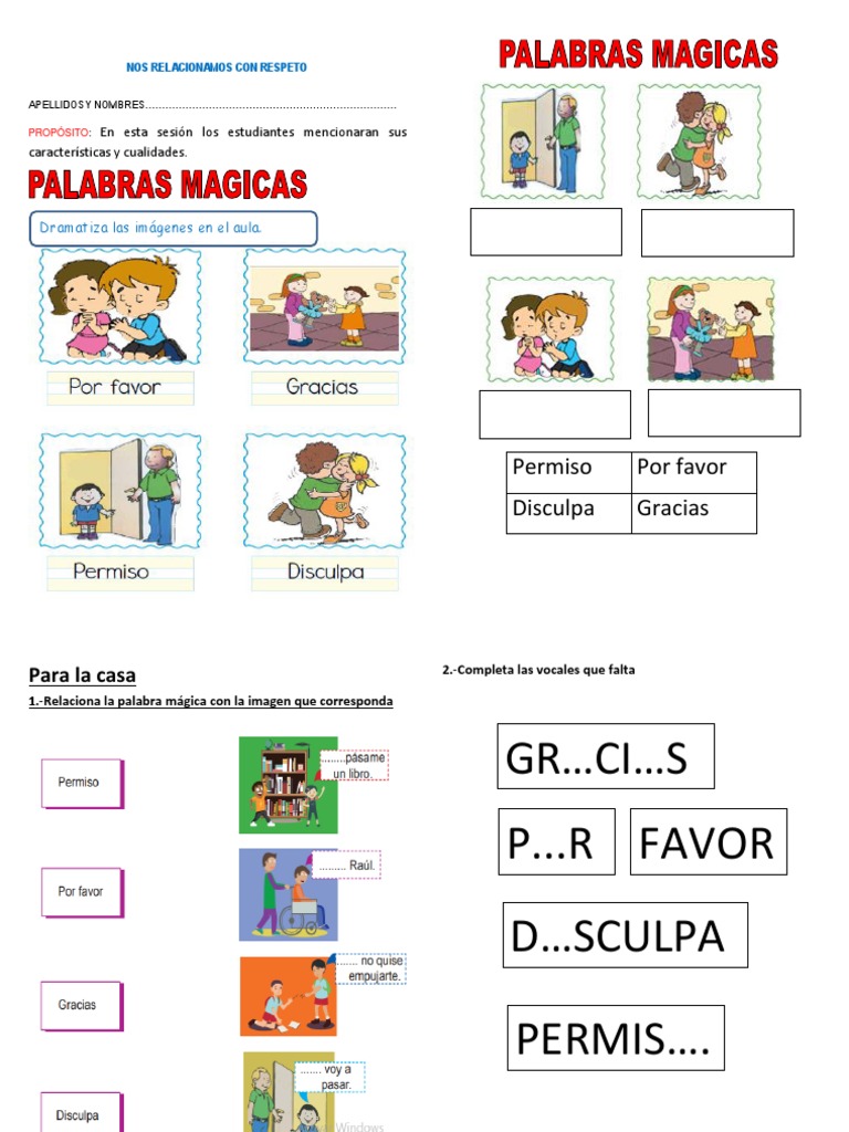 Ficha de Palabras Magicas | PDF