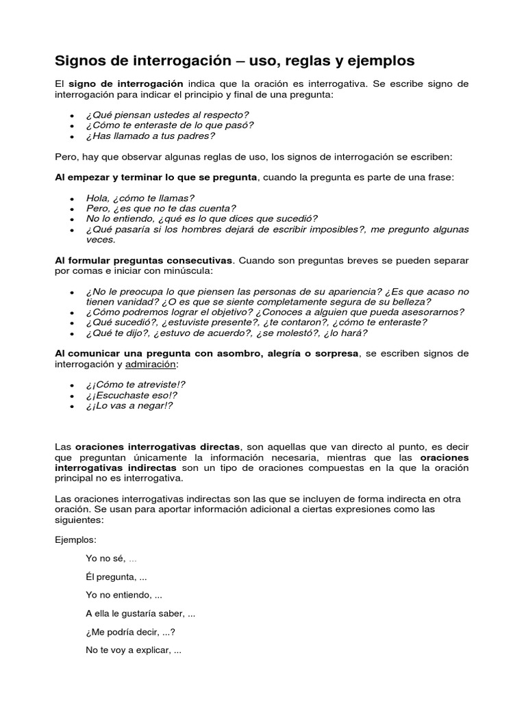 Signos de Interrogación | PDF | Puntuación | Oración (Lingüística)
