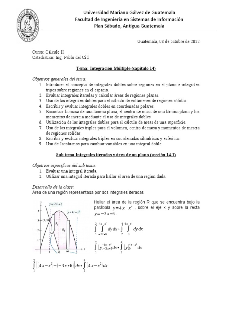 Clase Calculo Ii Antigua 08102022 | PDF | Integral | Objetos matemáticos