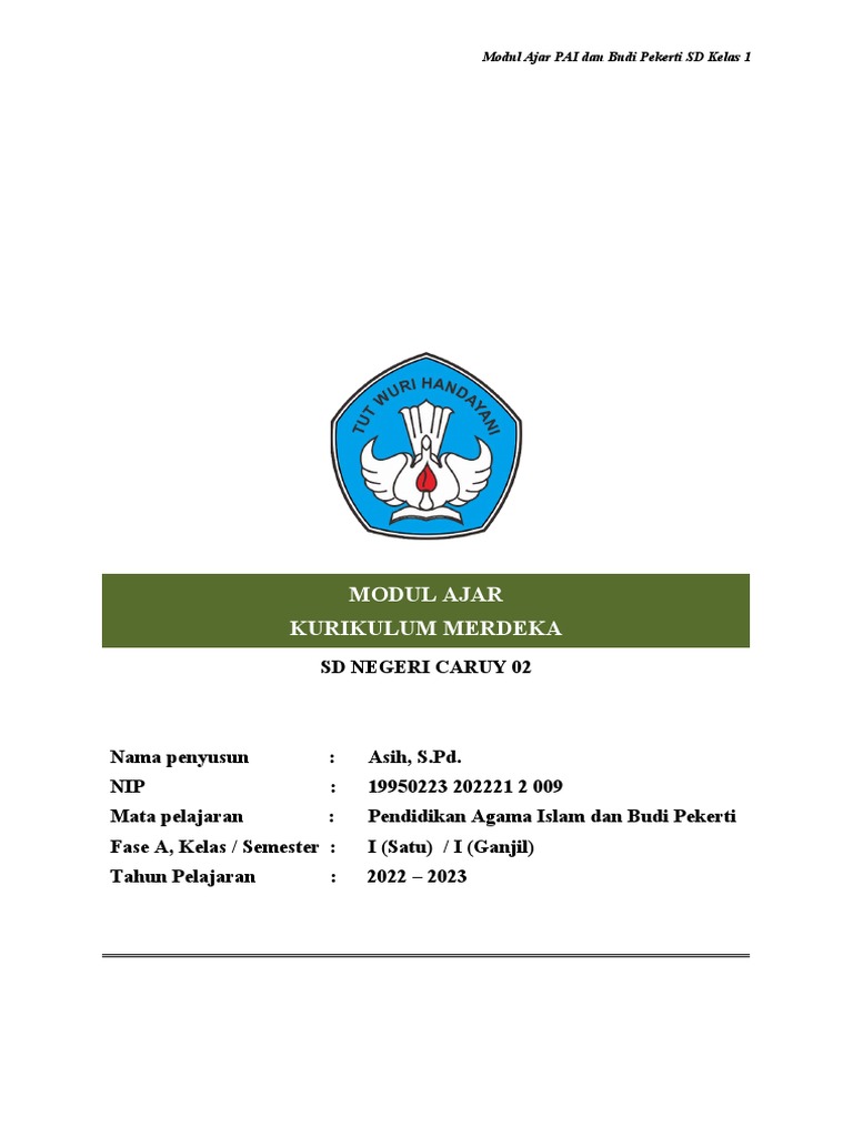 Modul Ajar PAI Kelas 1 Kurikulum Merdeka | PDF