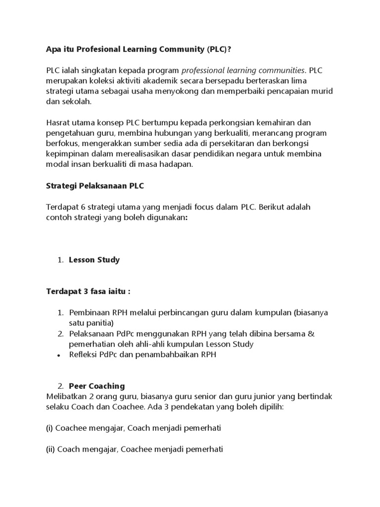 Apa Itu Profesional Learning Community | PDF